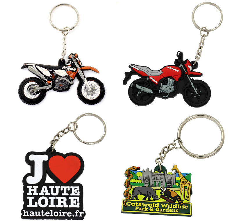 Custom Shape Single Sided PVC Key Ring